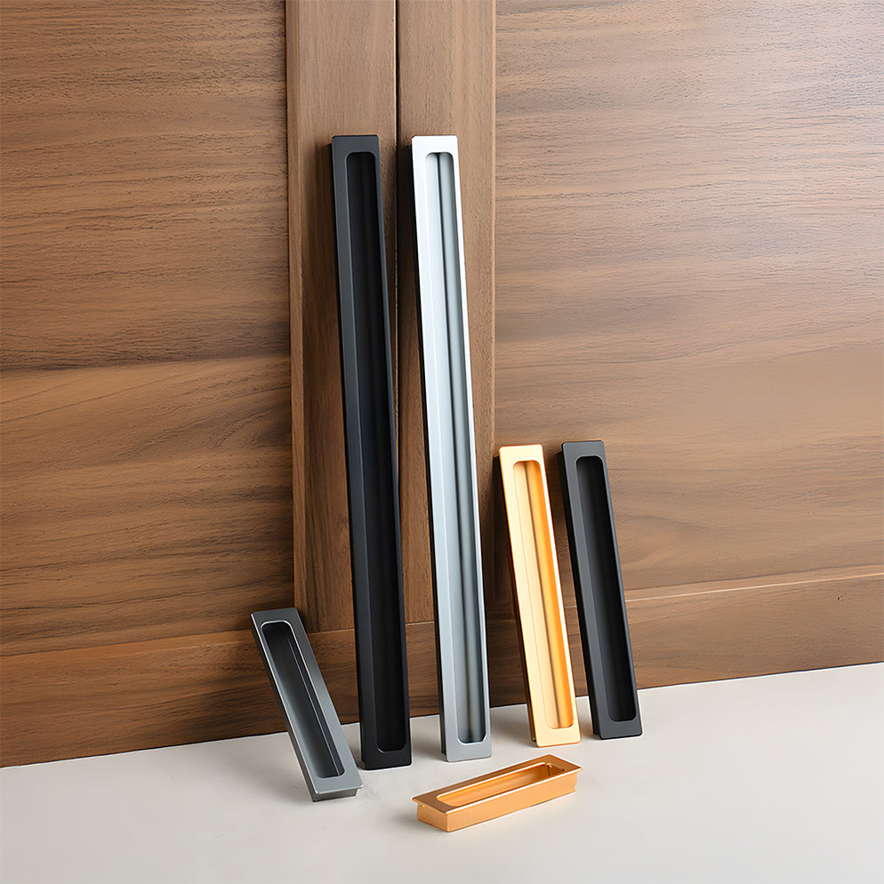 Vintage Sliding Recessed Door Handle Finger Flush Handles | Goldenwarm