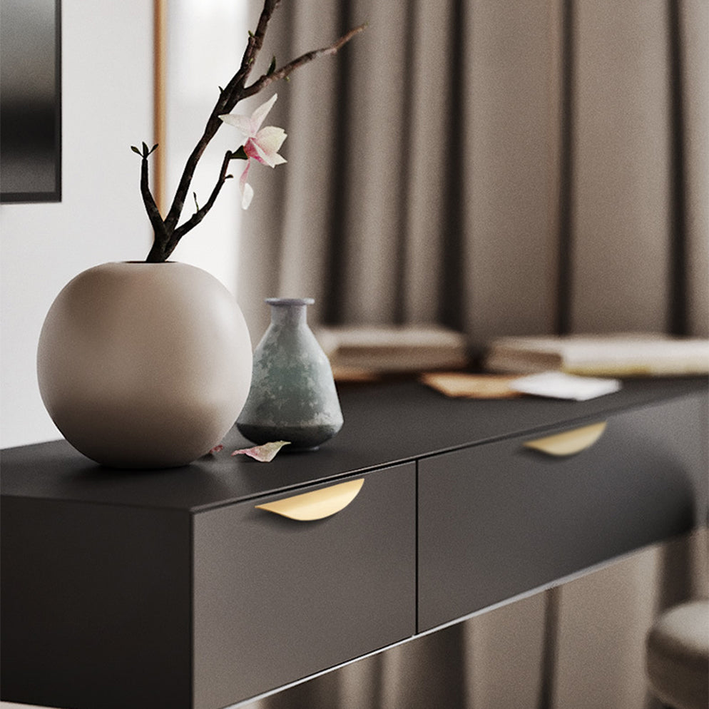 Goldenwarm Cabinet Pulls Modern Half Moon Zinc Alloy Cabinet Handles