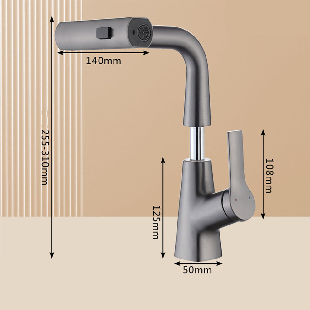 Goldenwarm Bathroom Faucet Multifunction Rotating Lifting Swivel Pull ...