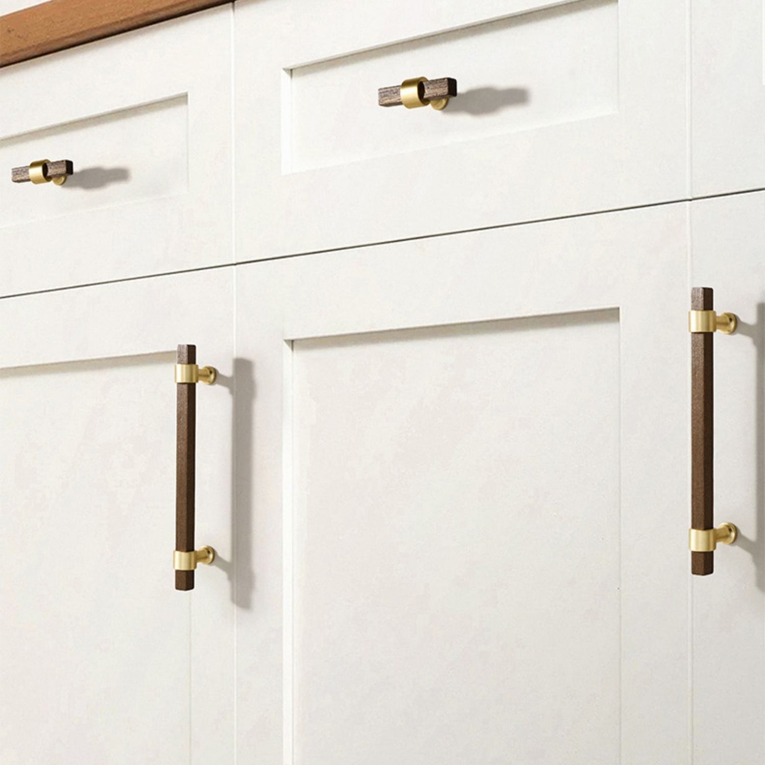 Goldenwarm Drawer Pulls Kitchen Wooden Cabinet Handles Beech Wood ...