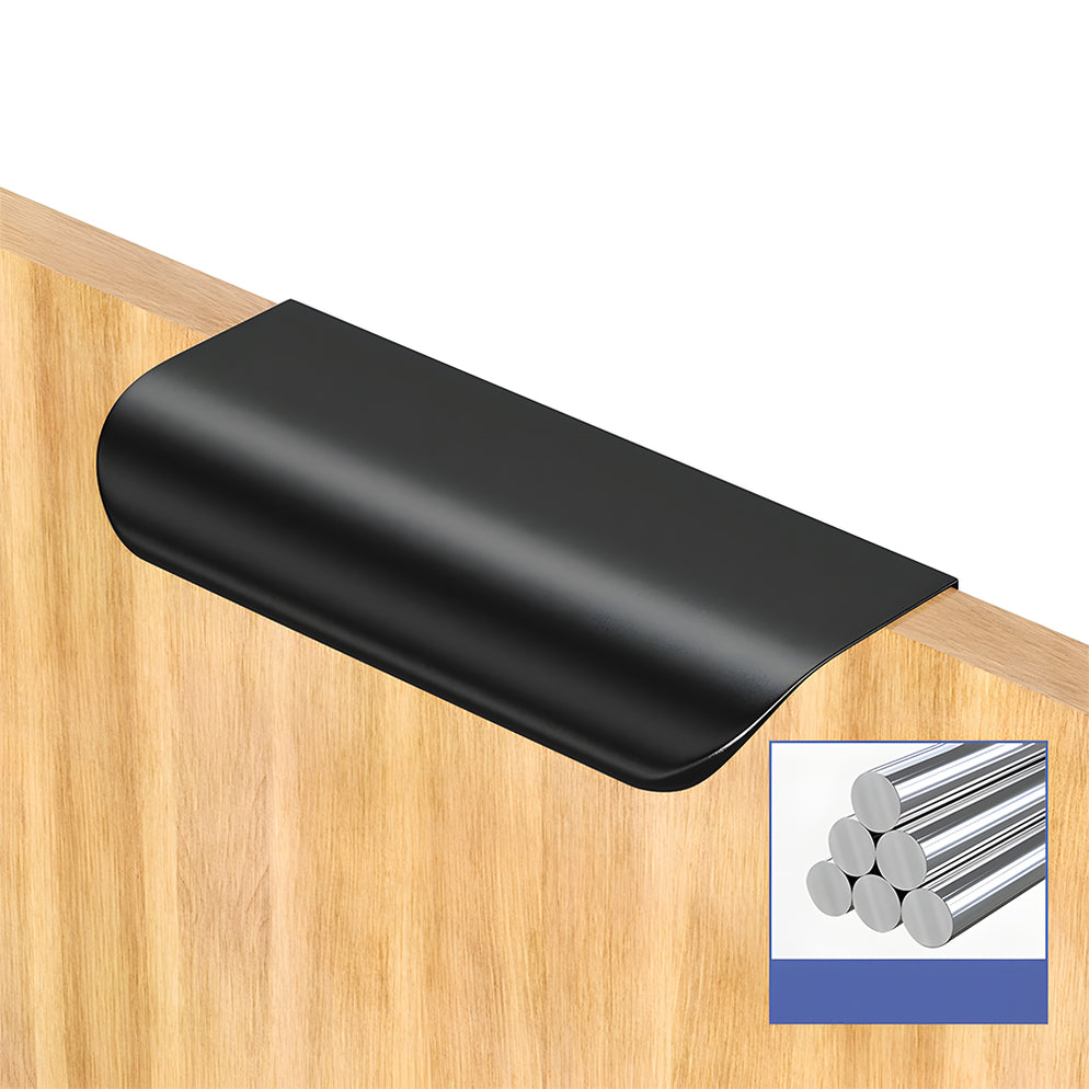 Adhesive Cabinet Handles Black Kitchen Cabinet Edge Pulls | Goldenwarm