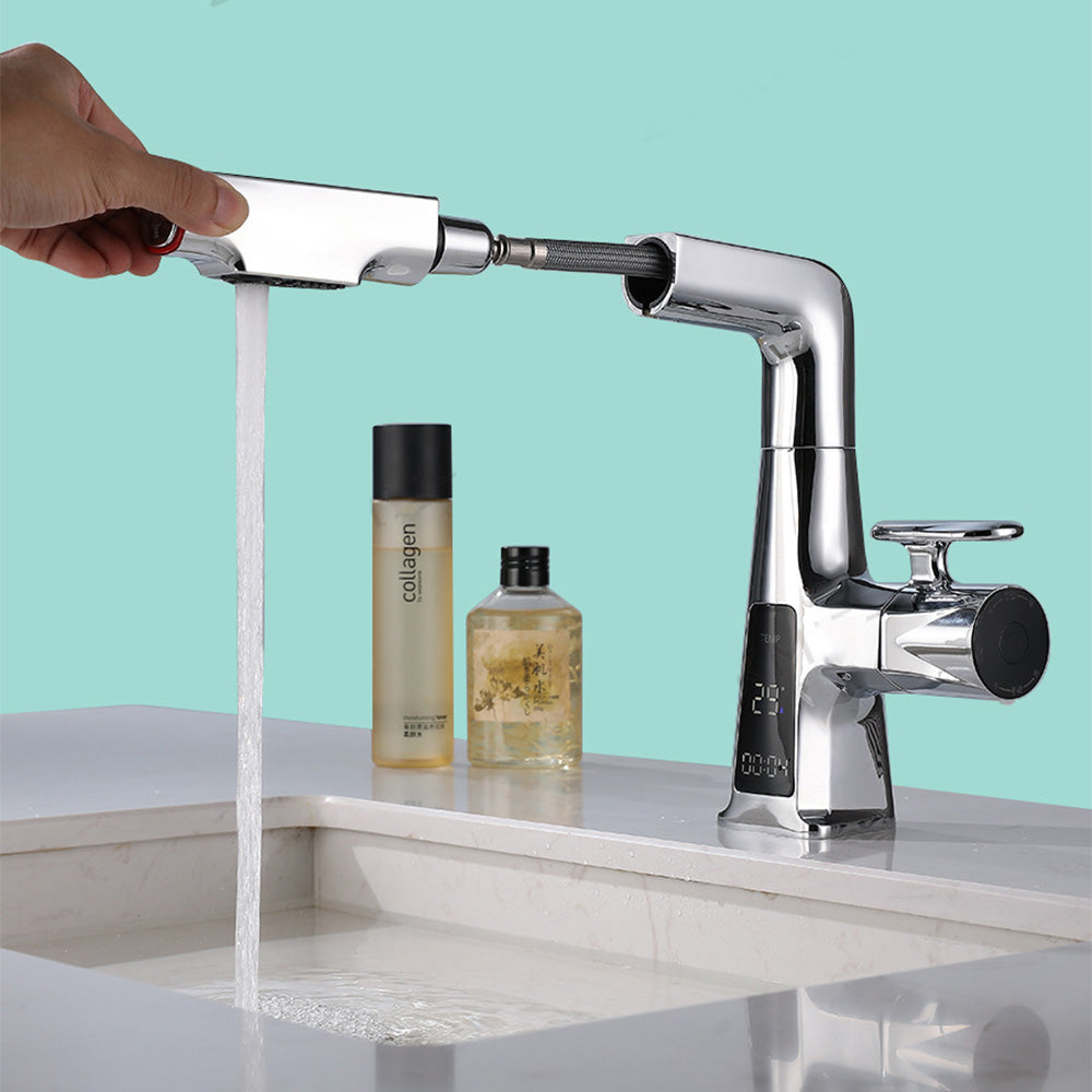 Goldenwarm Single-Hole Bathroom Faucet Digital Temperature Display ...
