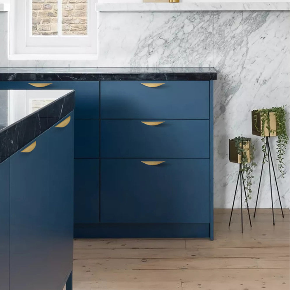 Goldenwarm Cabinet Pulls Modern Half Moon Zinc Alloy Cabinet Handles