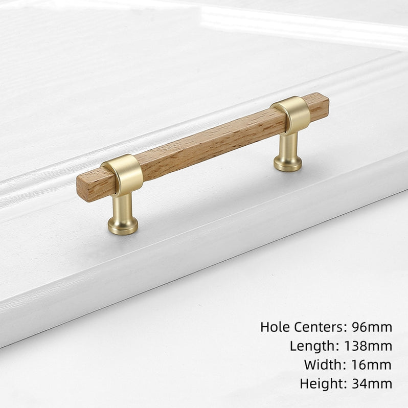Goldenwarm Drawer Pulls Kitchen Wooden Cabinet Handles Beech Wood ...