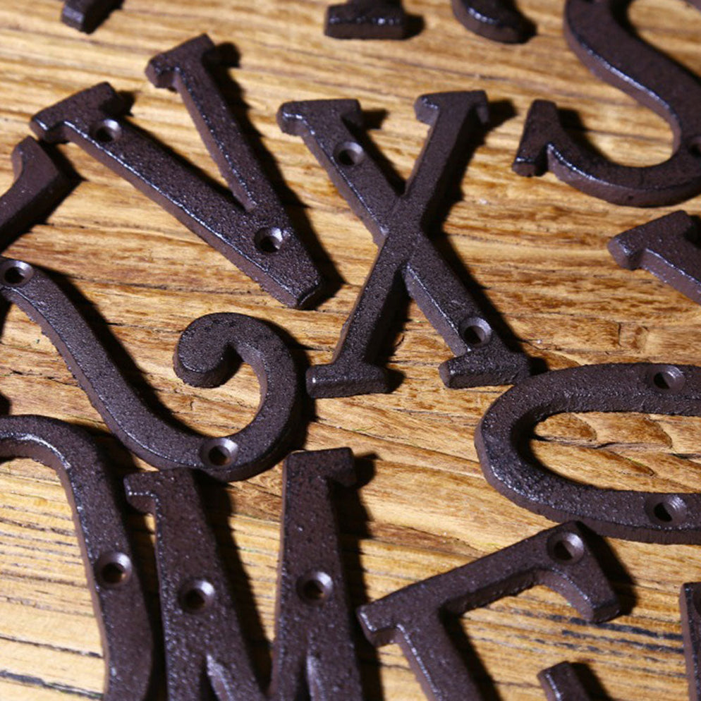 Goldenwarm House Numbers Antique Cast Wrought Iron House Alphabet Letters