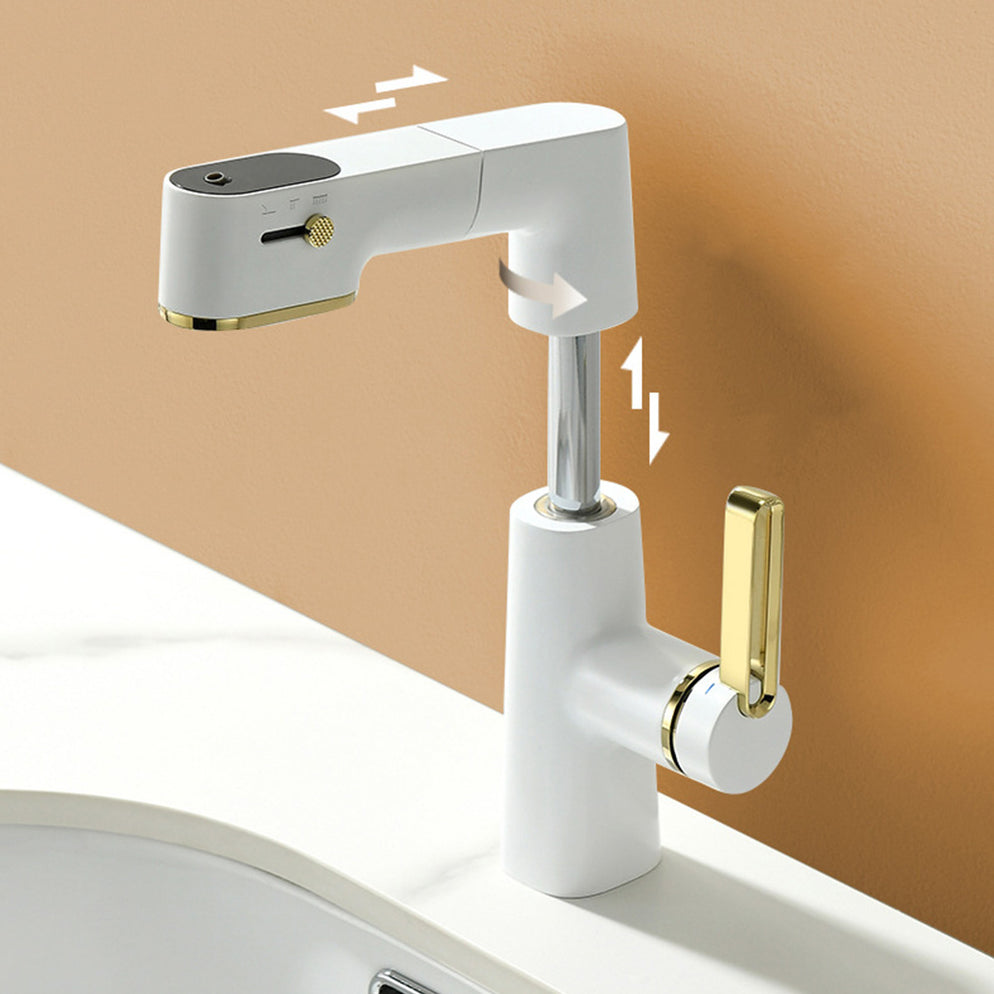 Goldenwarm LED Digital Temperature Display Faucet Pull-out Bathroom Faucet