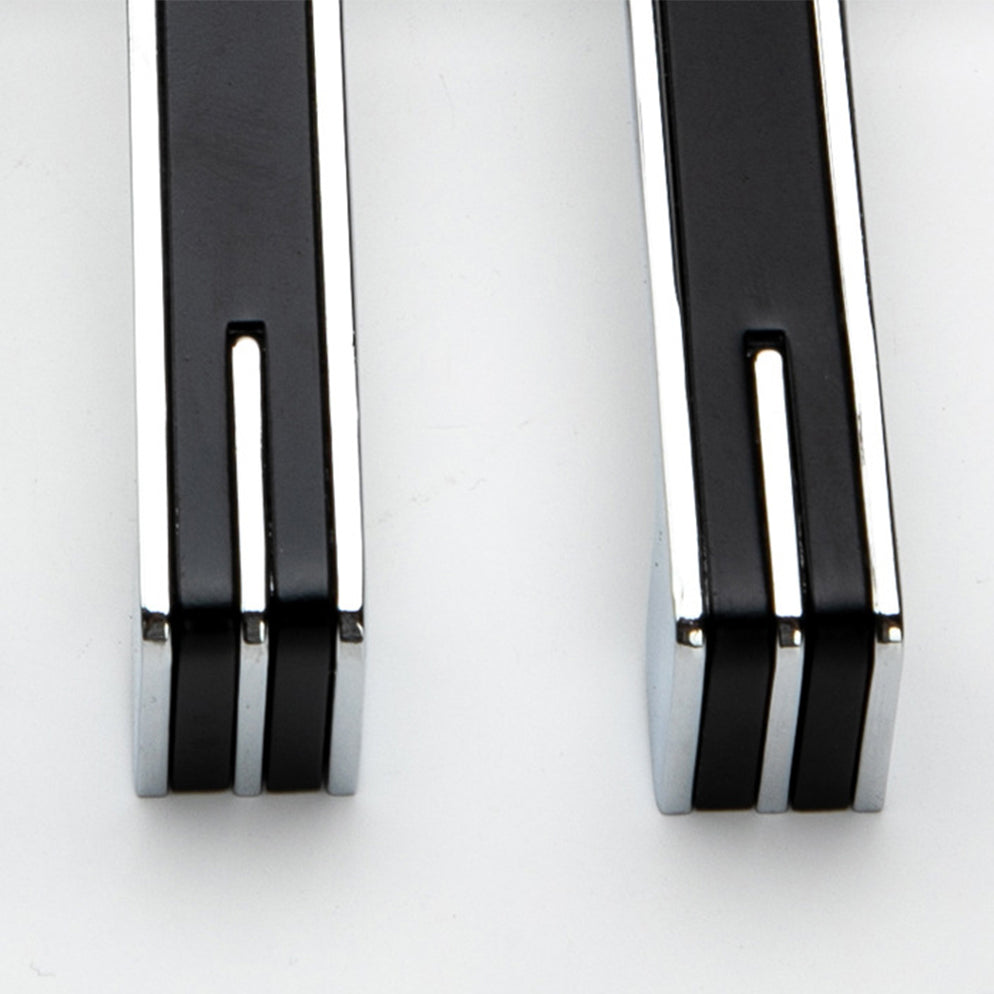 Unique Two-Tone Hardware - Modern Chrome Kitchen Cabinet Handles ...