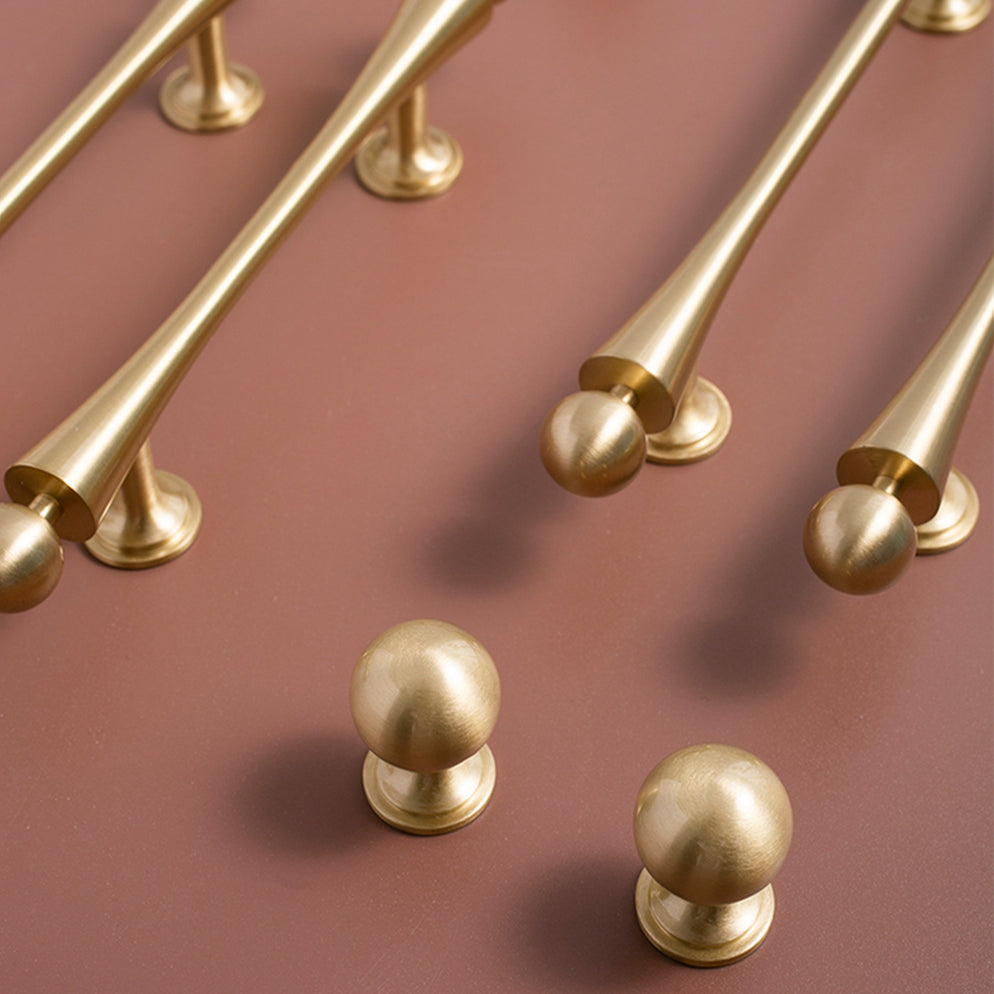 Goldenwarm Cabinet Handles Modern Scroll-Inspired Brass Cabinet Pulls