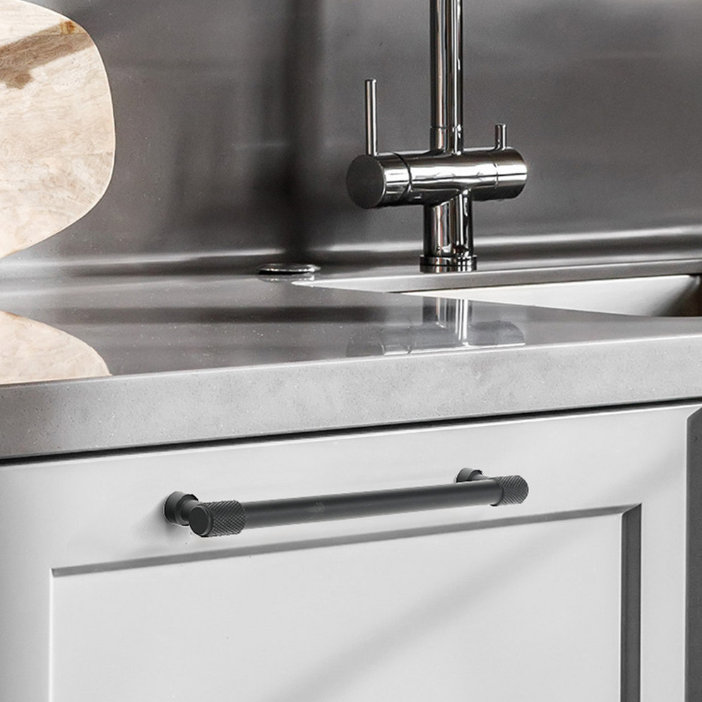 Goldenwarm Simple Modern Kitchen Cabinet Handles Long Black Pulls