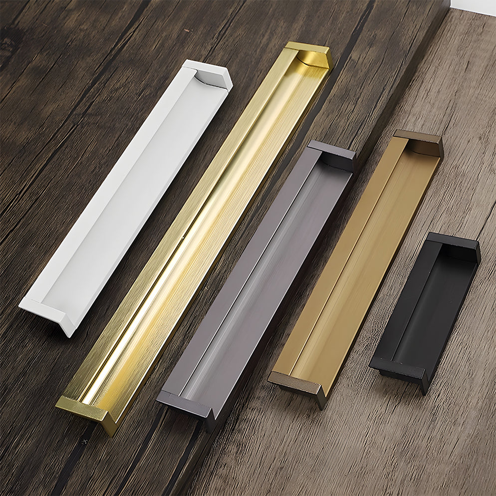 Minimalist Finger Edge Pulls Recessed Sliding Door Handles | Goldenwarm