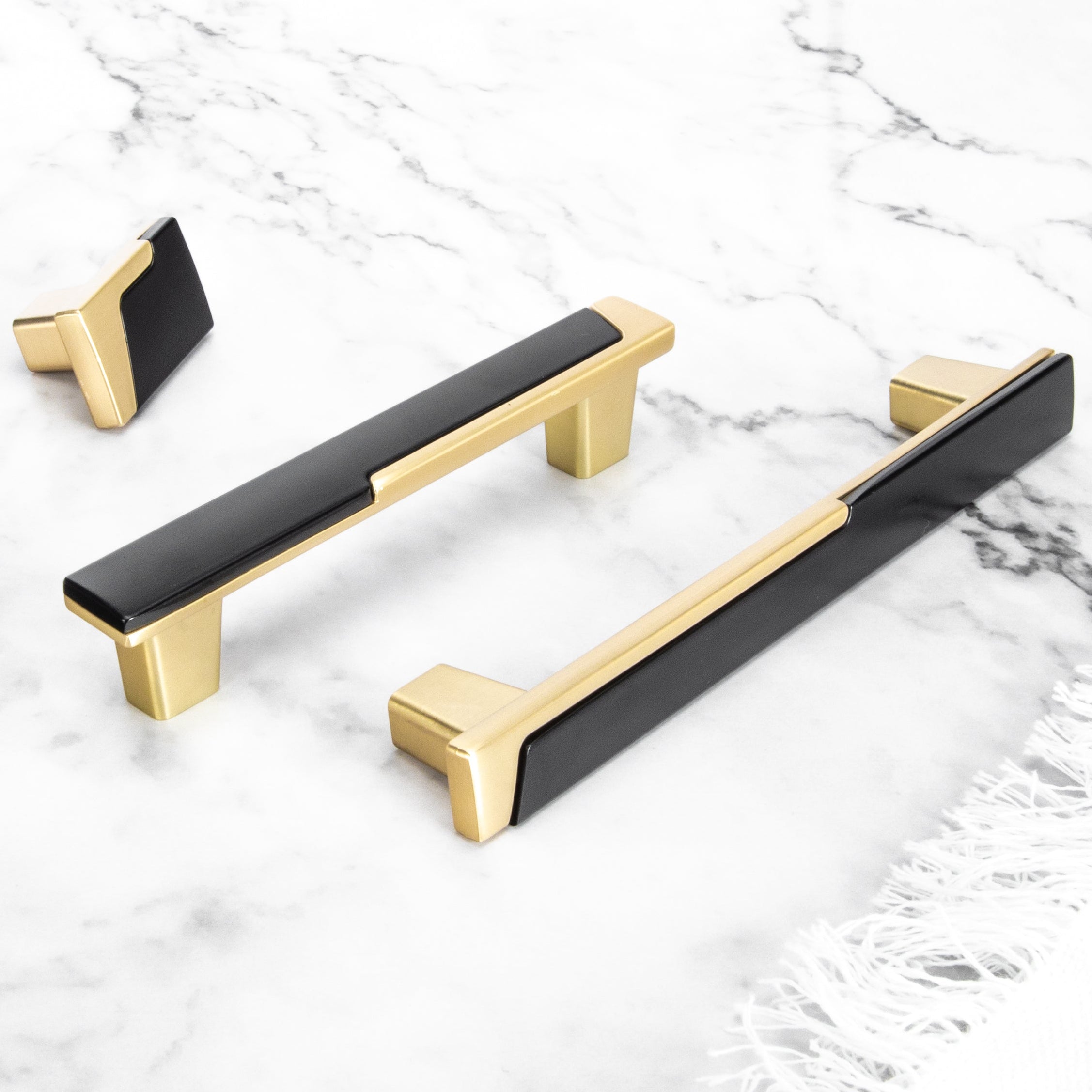 Goldenwarm Cabinet Handles Two-Color Modern Kitchen Hardware Dresser Pulls