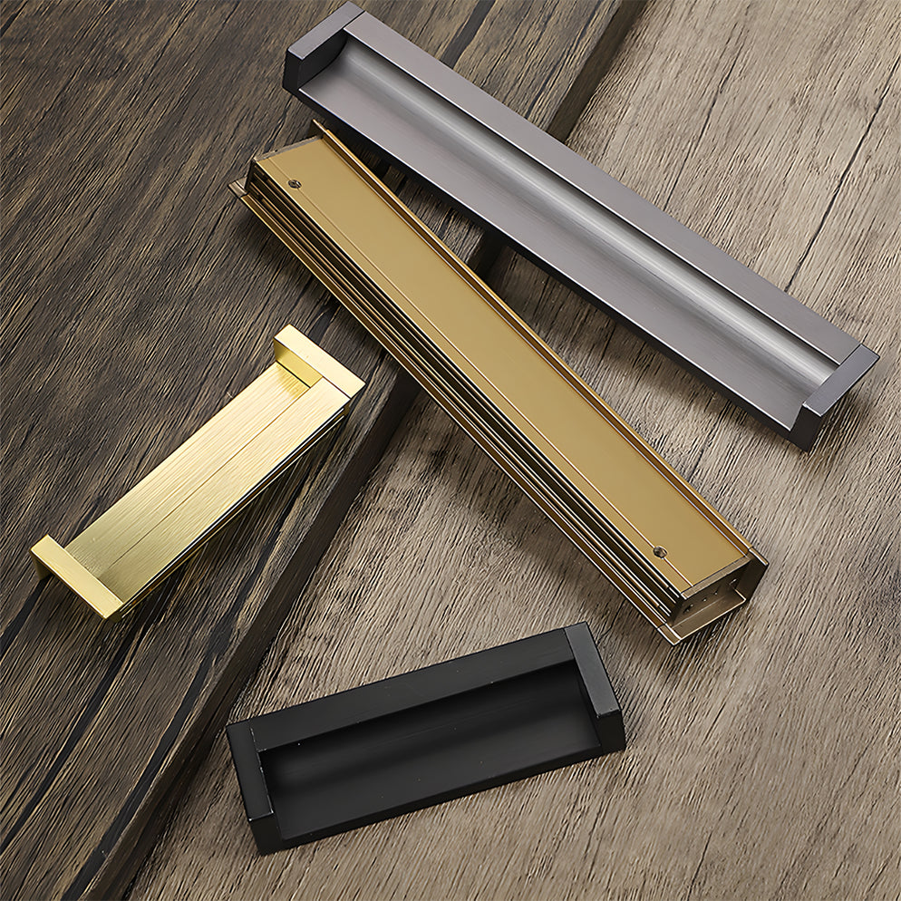 Minimalist Finger Edge Pulls Recessed Sliding Door Handles | Goldenwarm