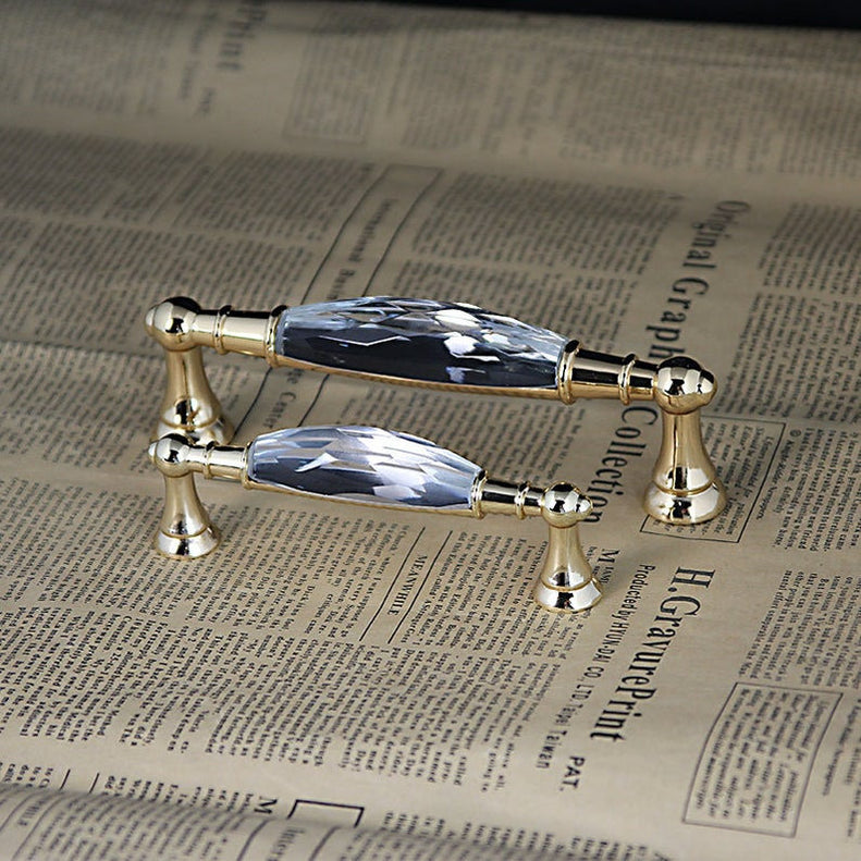 Goldenwarm Luxury Crystal Drawer Pulls and Chrome Silver Cupboard Handles