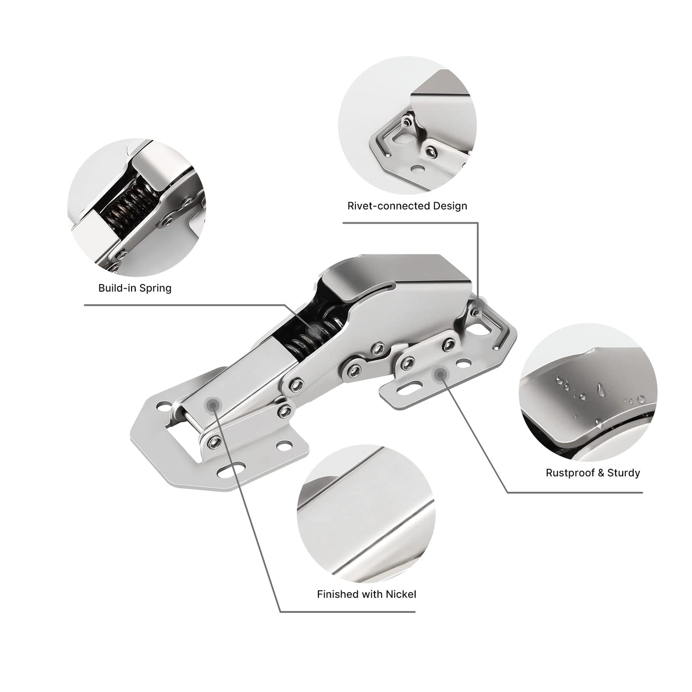 Cabinet Hinges 90 Degree Full Overlay Soft Closing Frameless Cabinet ...