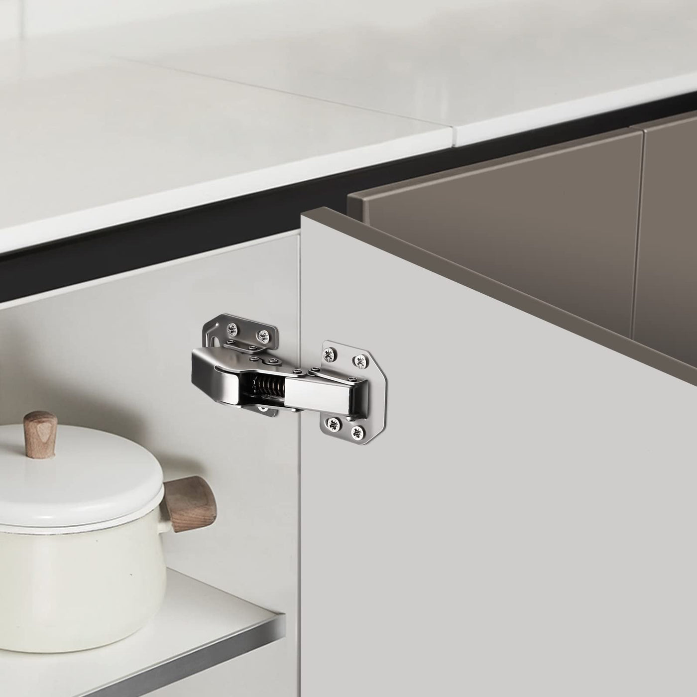 Cabinet Hinges 90 Degree Full Overlay Soft Closing Frameless Cabinet ...