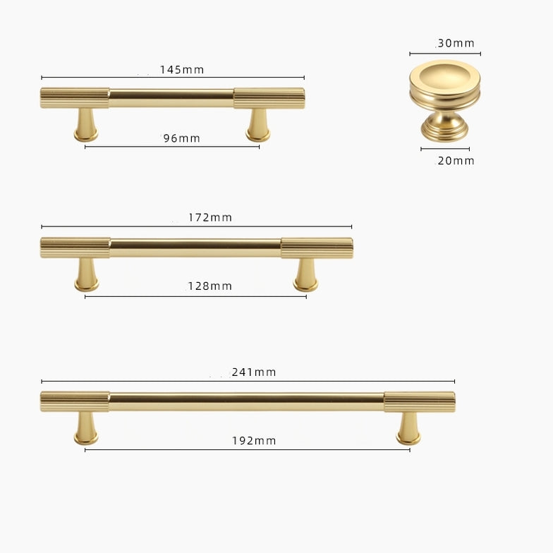 Goldenwarm Cabinet Handle Luxury Stripe High-End Dresser Cupboard Pull ...