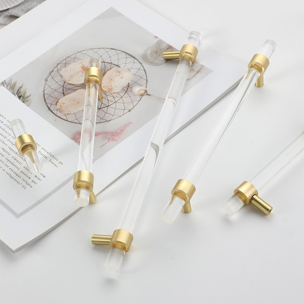 Goldenwarm Clear Acrylic Kithcen Trash Cabinet Pulls Drawer Dresser Handles