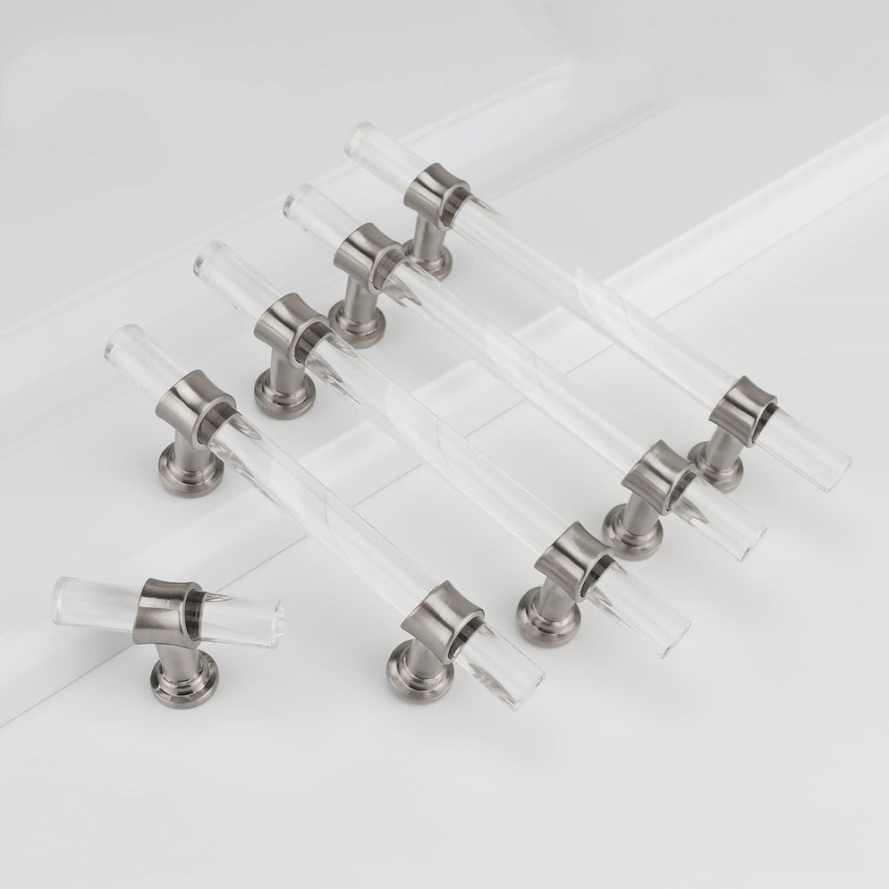 Goldenwarm Cabinet Handles Modern Acrylic Drawer Pulls Clear Dresser Pulls