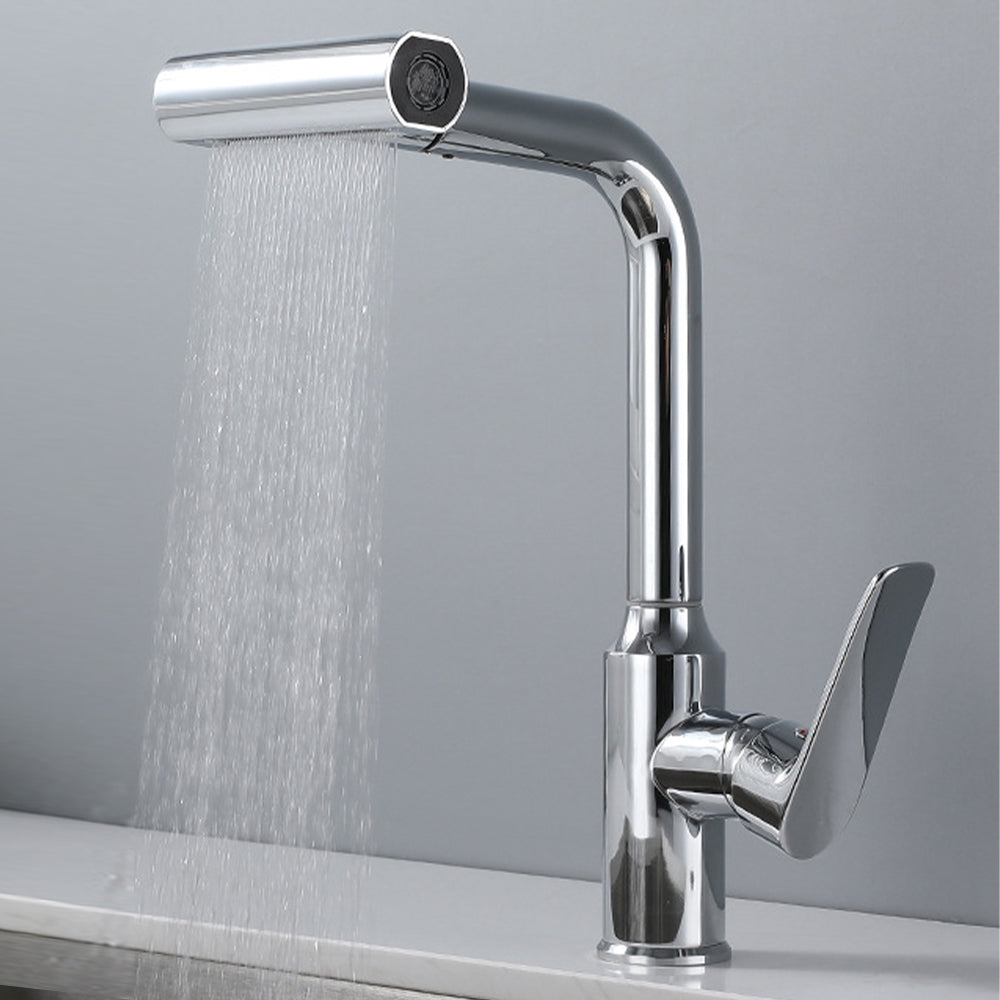 Goldenwarm Kitchen Faucets Deck Mounted Pull-Out Kitchen Faucet 4 Modes ...