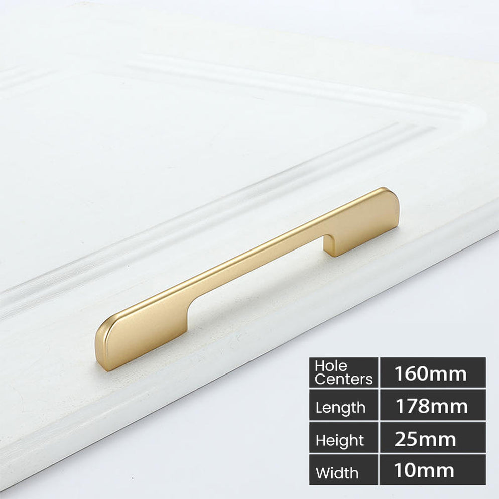 Goldenwarm Solid Aluminum Alloy Modern Long Cabinet and Drawer Handles