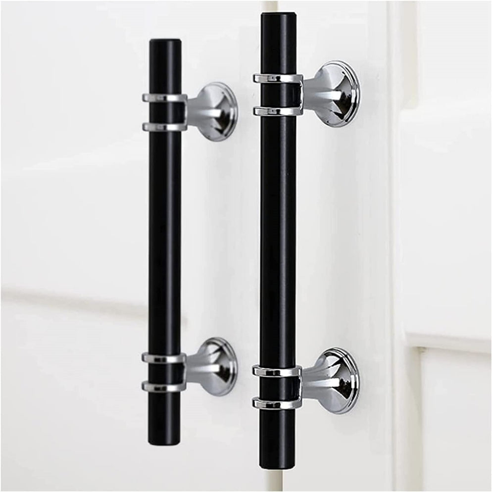 Goldenwarm Brushed Nickel & Black Cabinet Pulls Solid Modern Drawer Pulls