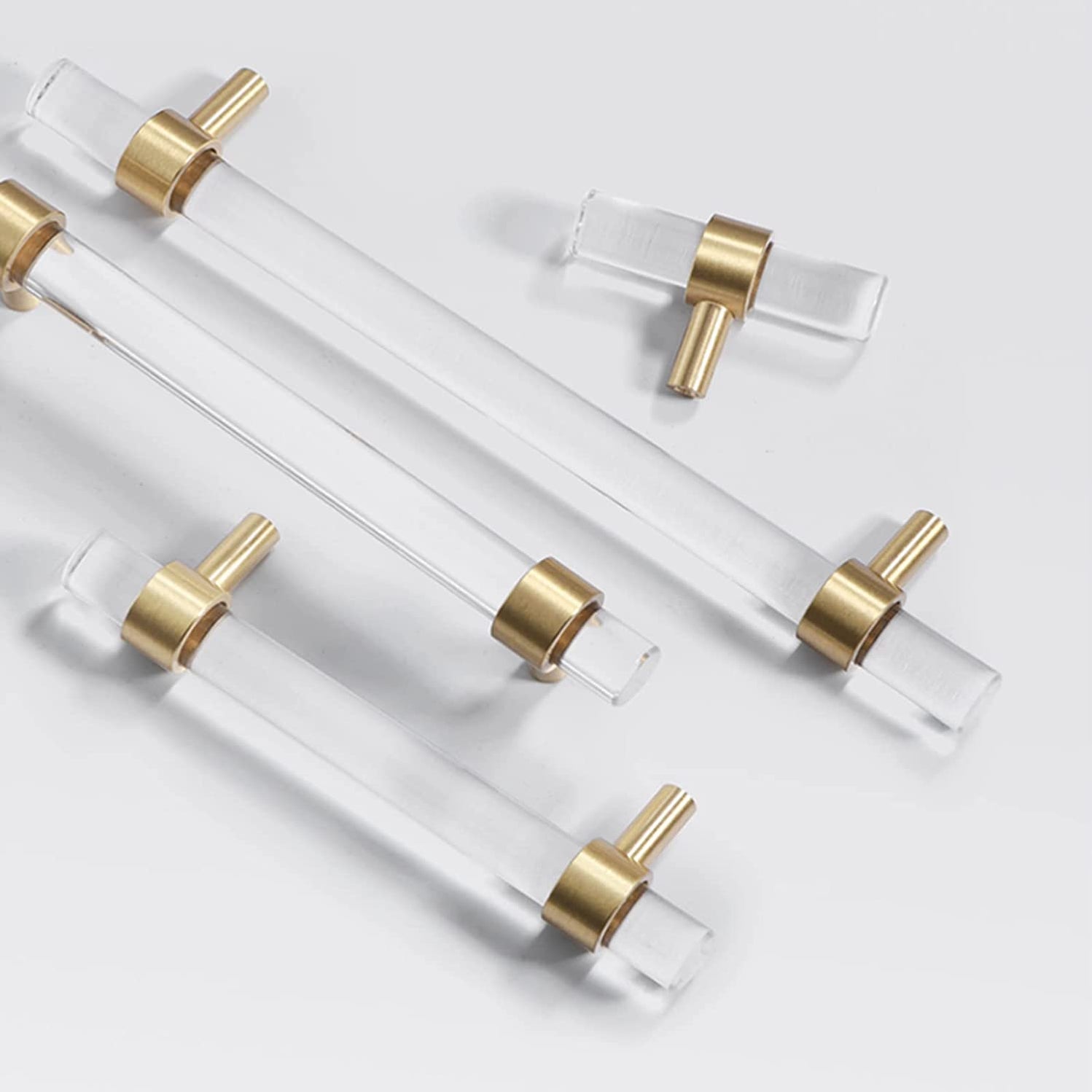 Goldenwarm Clear Acrylic Kithcen Trash Cabinet Pulls Drawer Dresser Handles