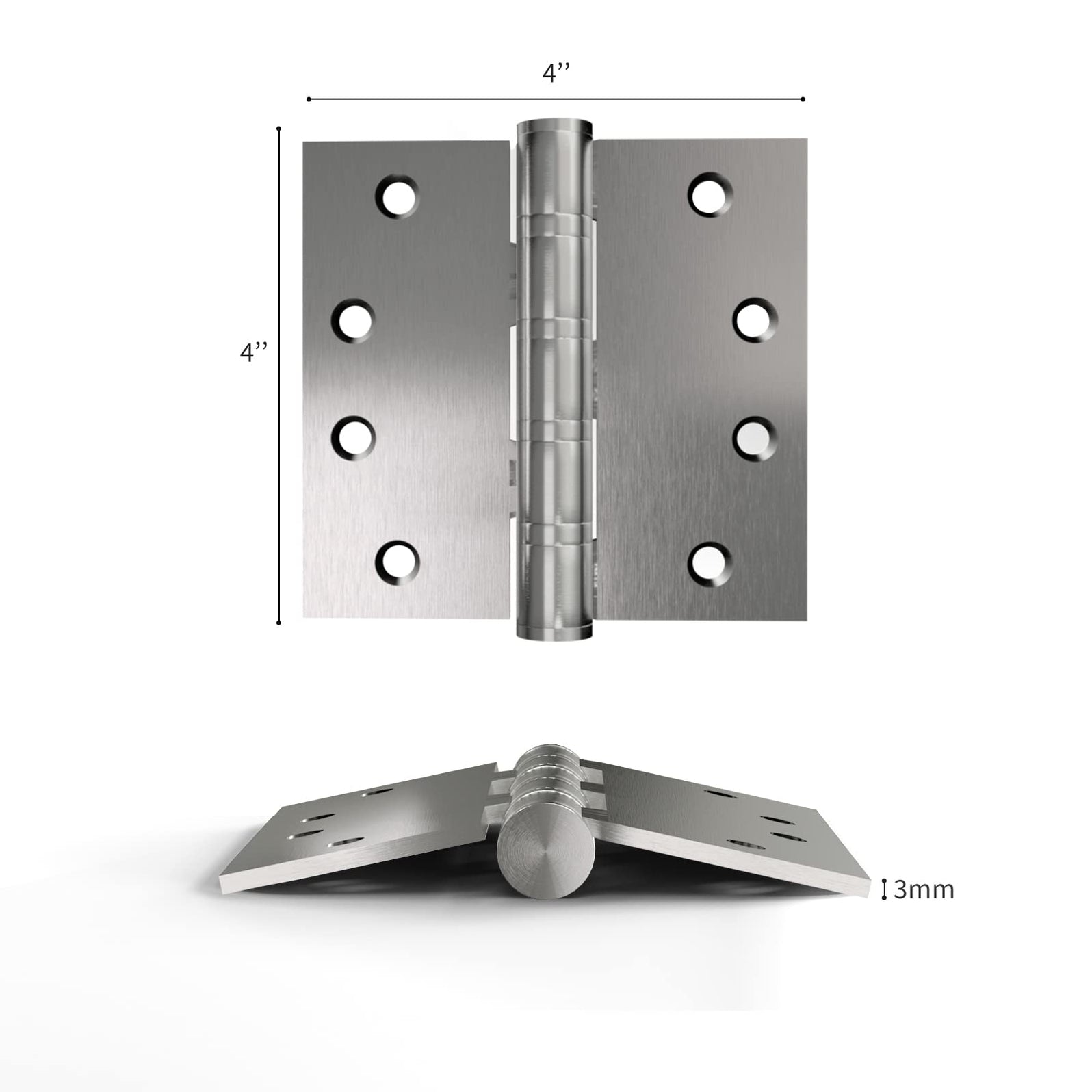 Goldenwarm Satin Nickel 4in x 4in Ball Bearing with Square Corner Door ...