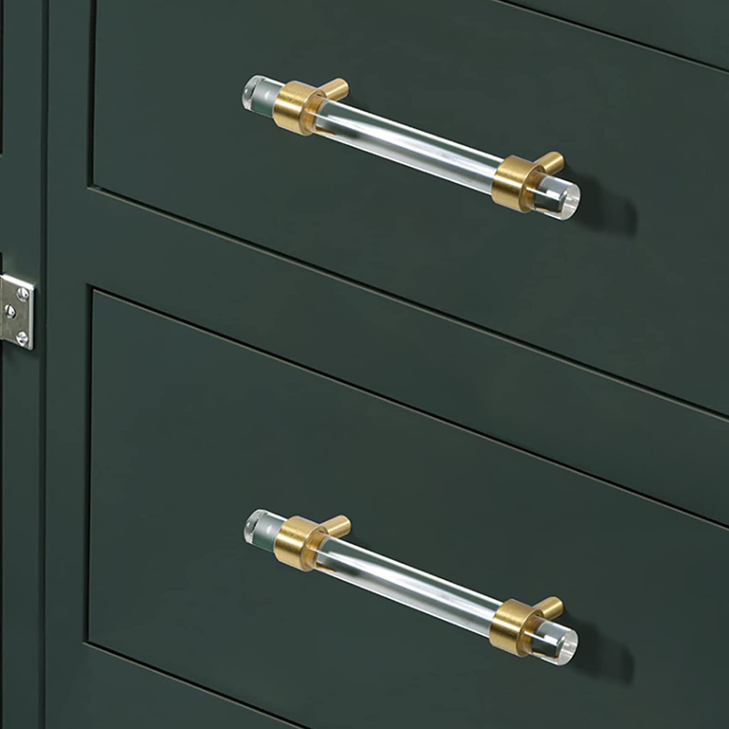 Goldenwarm Clear Acrylic Kithcen Trash Cabinet Pulls Drawer Dresser Handles
