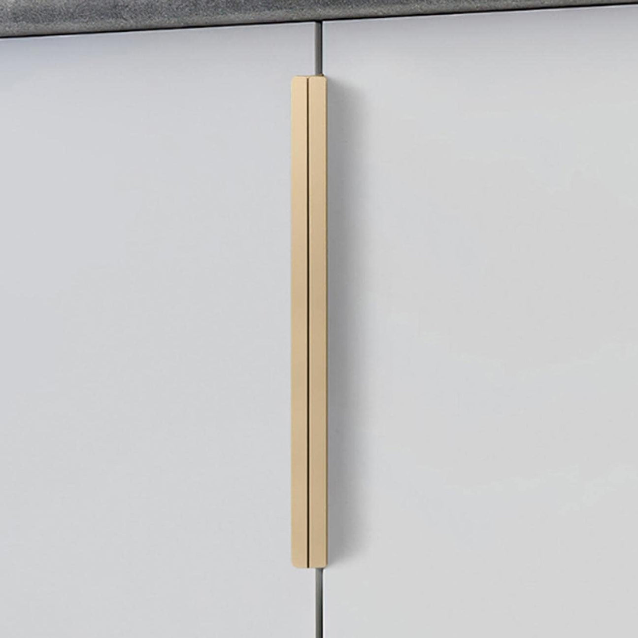 Goldenwarm Modern Gold Black Kitchen Cupboard Cabinet Edge Pull Handles