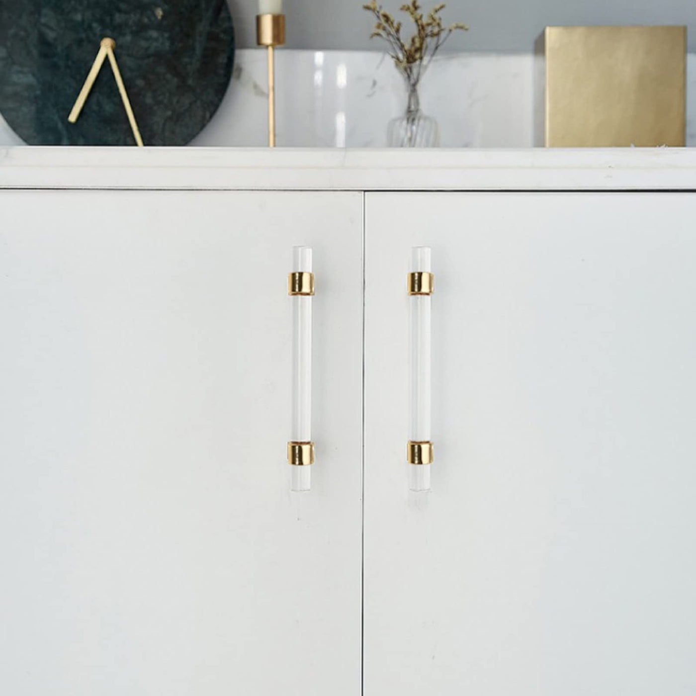 Goldenwarm Cabinet Handles Modern Acrylic Drawer Pulls Clear Dresser Pulls