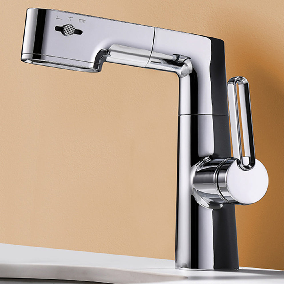 Goldenwarm LED Digital Temperature Display Faucet Pull-out Bathroom Faucet