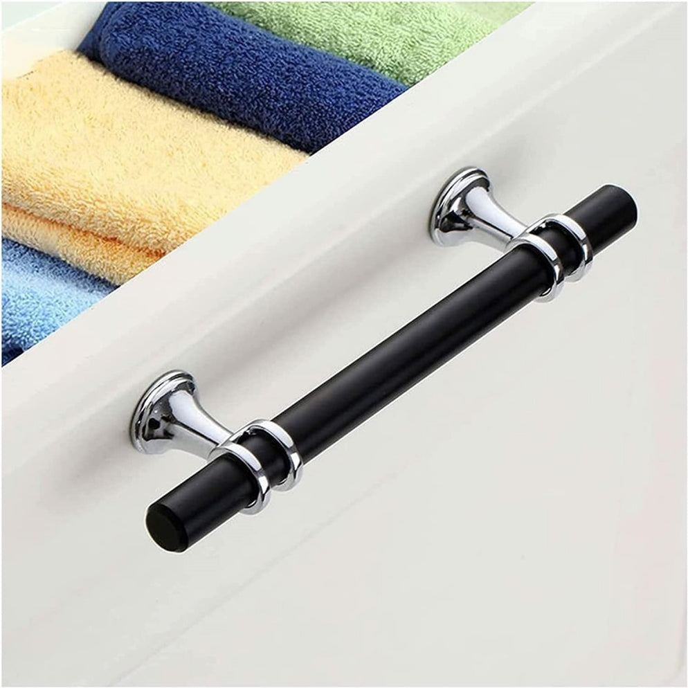 Goldenwarm Brushed Nickel & Black Cabinet Pulls Solid Modern Drawer Pulls