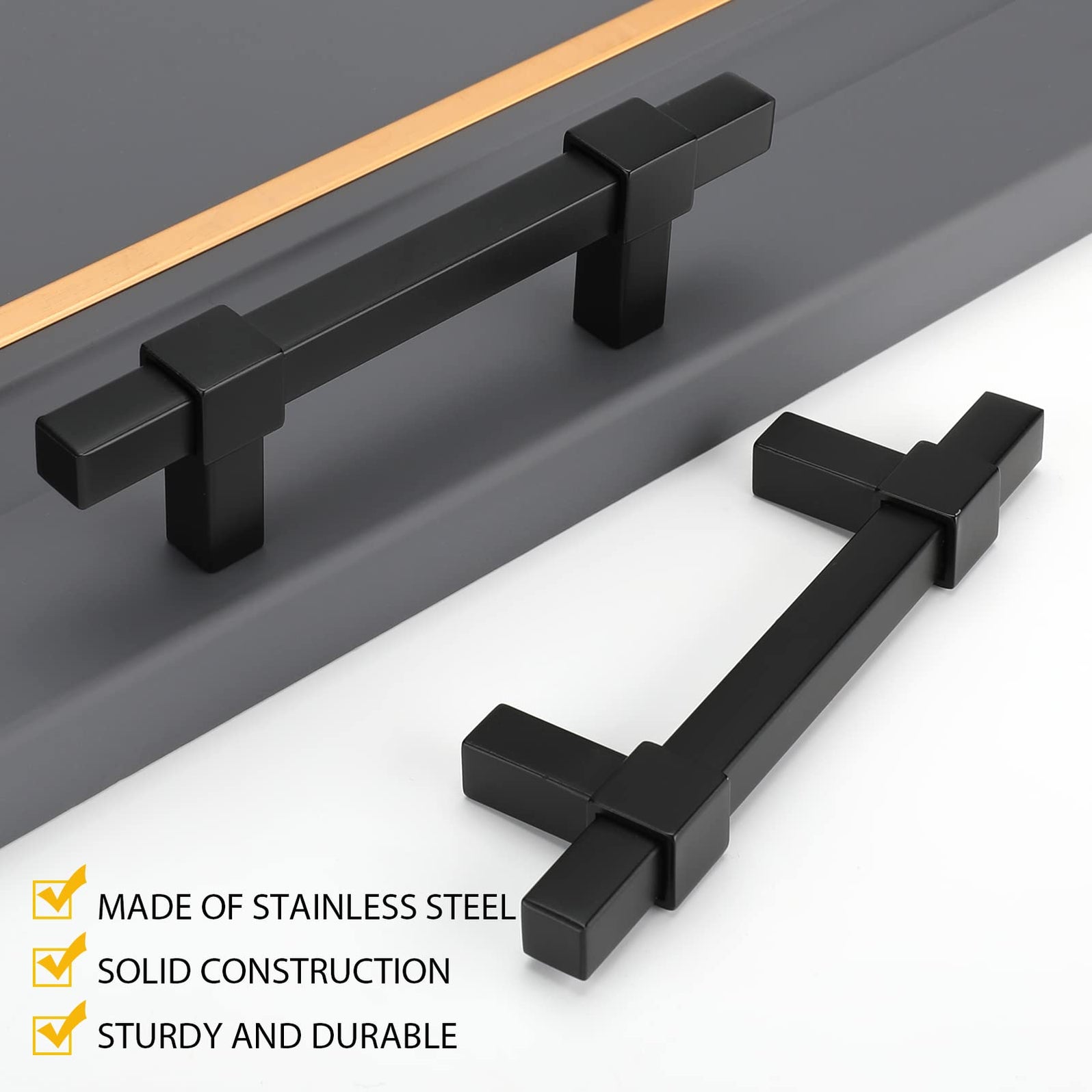 Goldenwarm Square Cabinet Handles Drawer Pulls for Kitchen