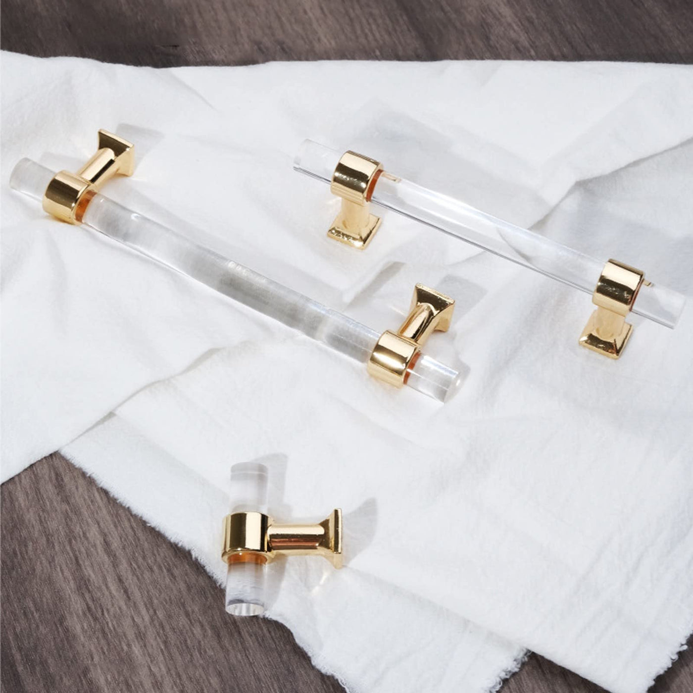 Goldenwarm Cabinet Handles Modern Acrylic Drawer Pulls Clear Dresser Pulls