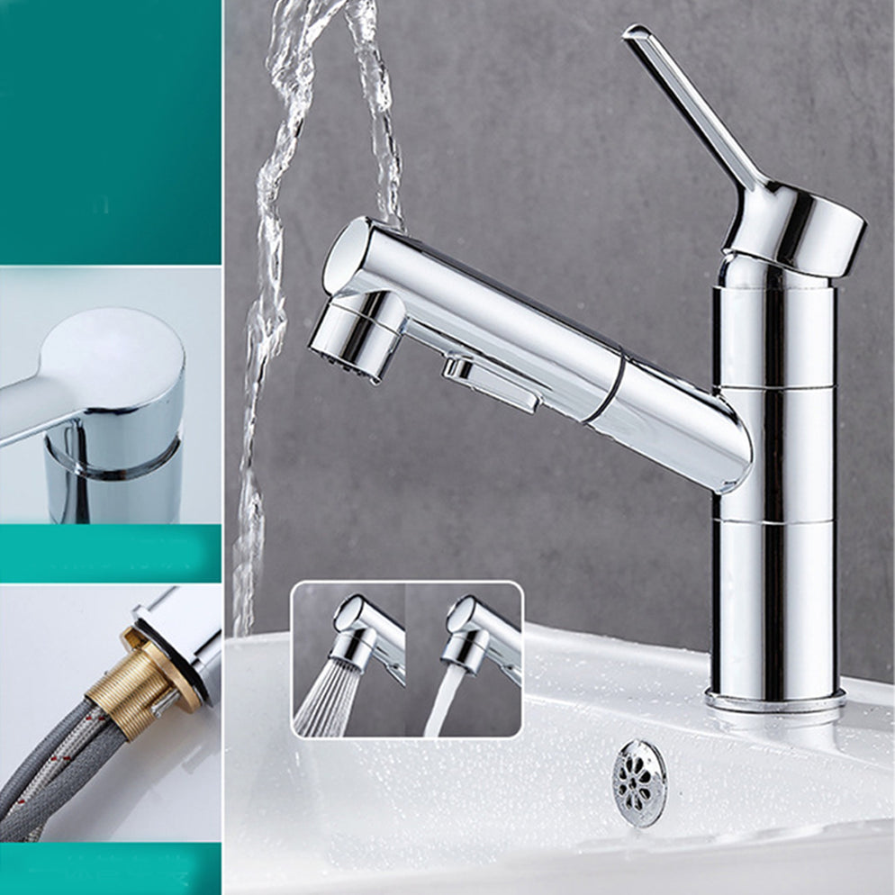 Goldenwarm Bathroom Faucets 180° Swivel Pull-Out Bathroom Faucet Single ...