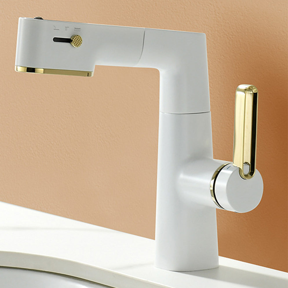Goldenwarm LED Digital Temperature Display Faucet Pull-out Bathroom Faucet