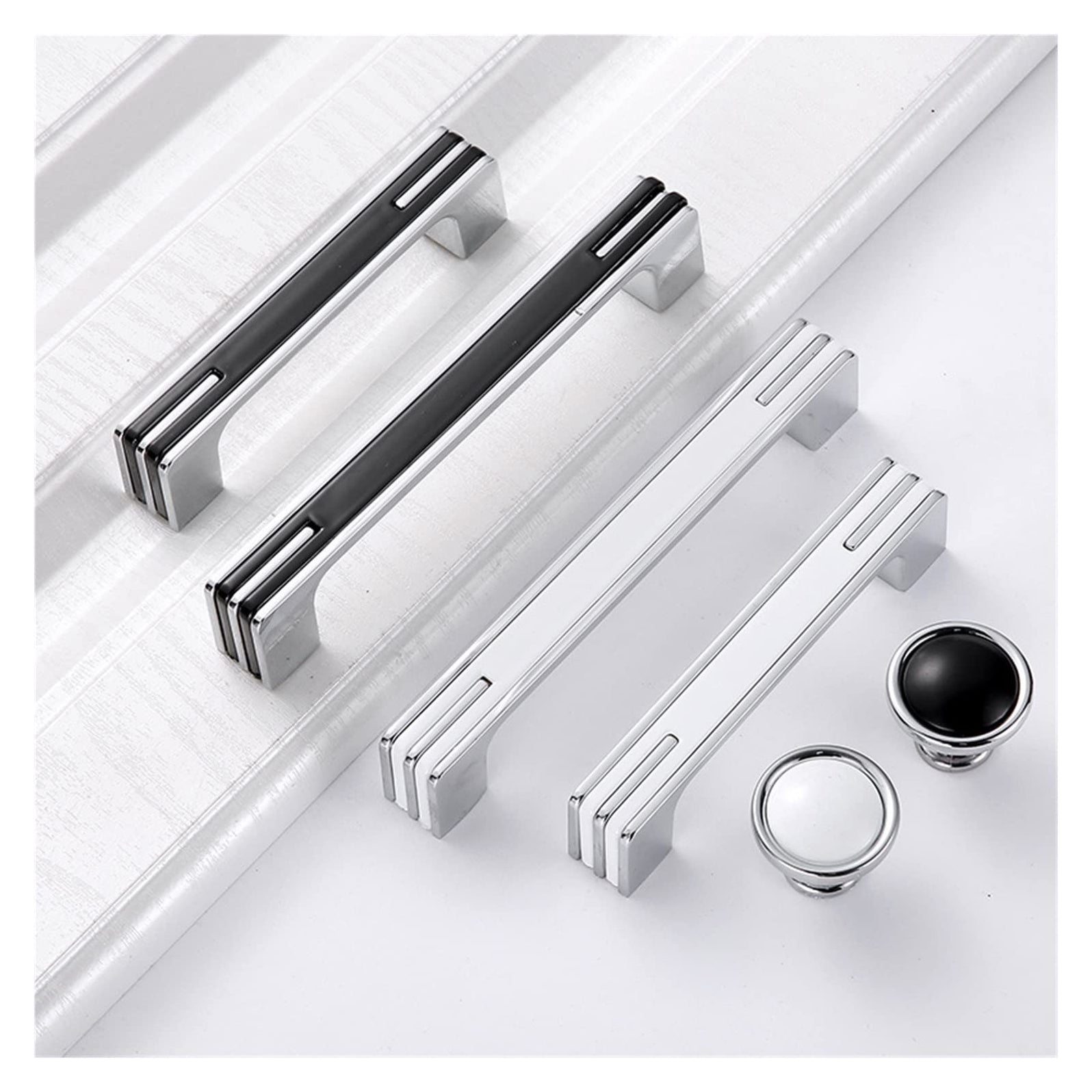 Goldenwarm Living Room Cabinet Pulls Modern Unique Chrome Kitchen ...