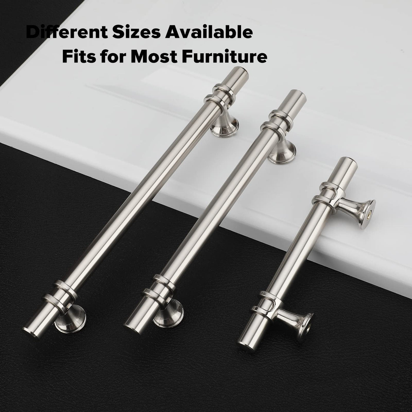 Goldenwarm Brushed Nickel & Black Cabinet Pulls Solid Modern Drawer Pulls