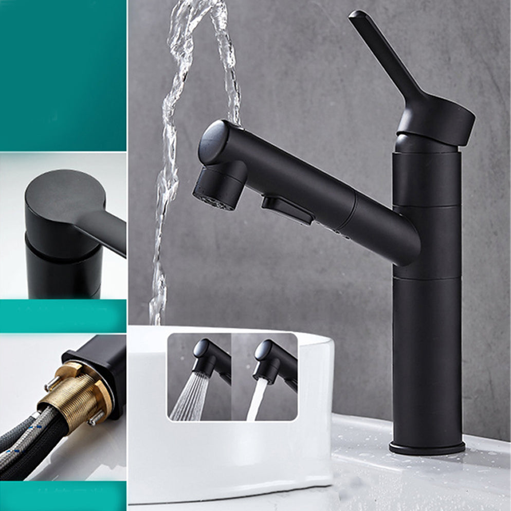 Goldenwarm Bathroom Faucets 180° Swivel Pull-Out Bathroom Faucet Single ...