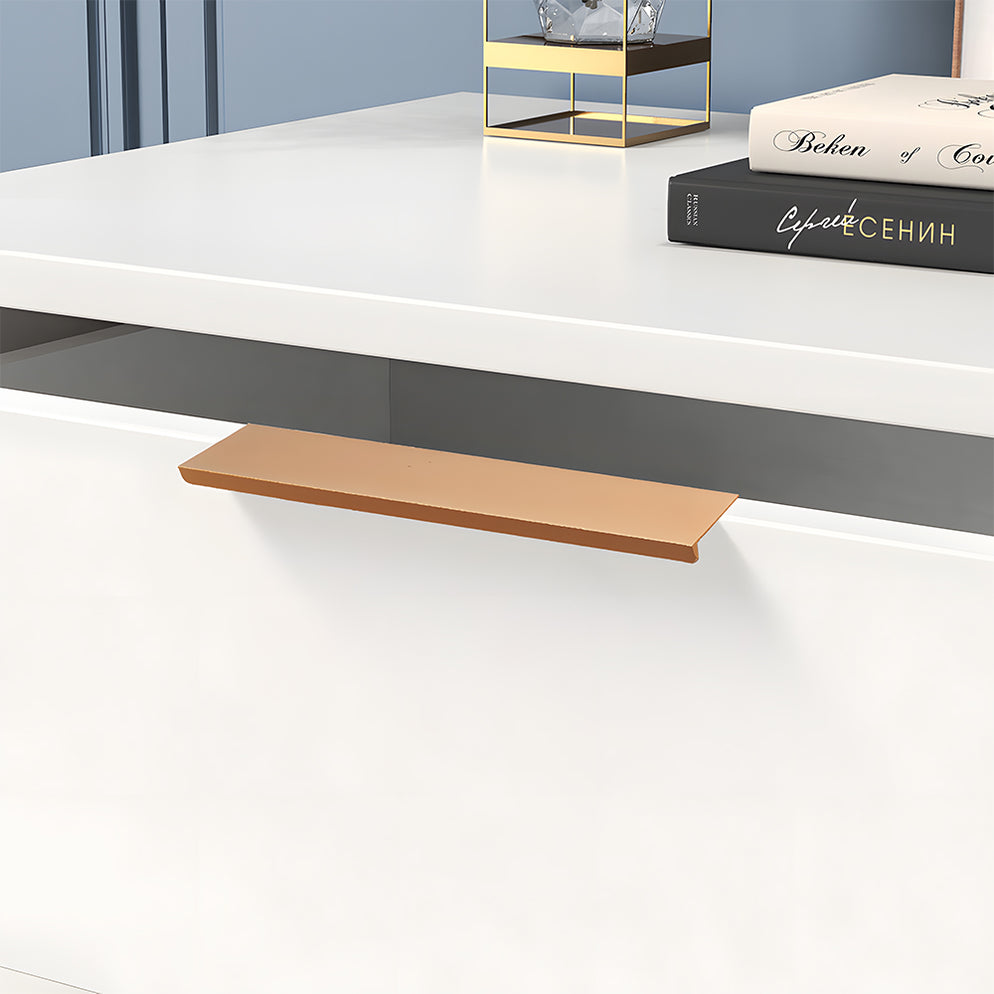 Goldenwarm Modern Gold Black Kitchen Cupboard Cabinet Edge Pull Handles