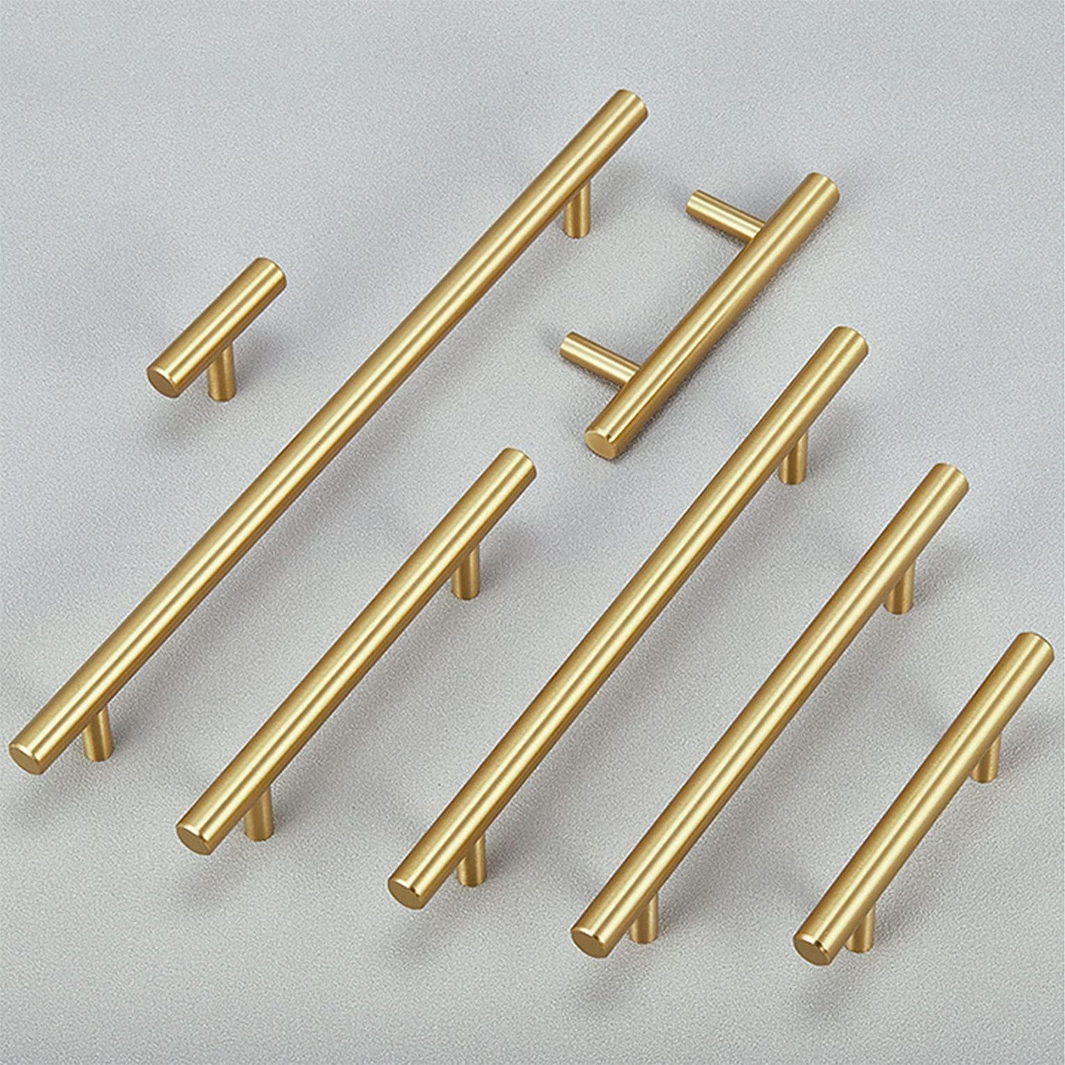 European Style Brushed Gold Cabinet Handles Kitchen Bar Pulls — Goldenwarm