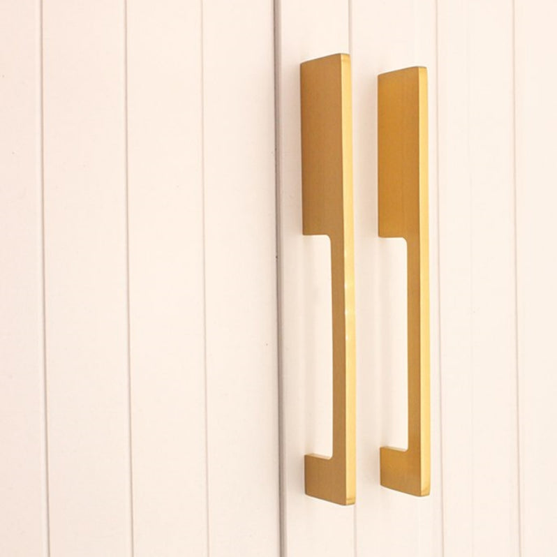 Goldenwarm Solid Brass Modern Slimline Gold Cabinet and Drawer Handles