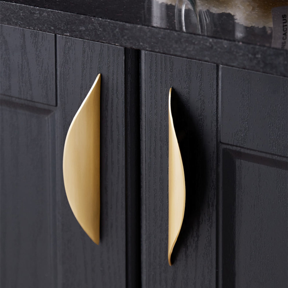 Goldenwarm Cabinet Pulls Modern Half Moon Zinc Alloy Cabinet Handles