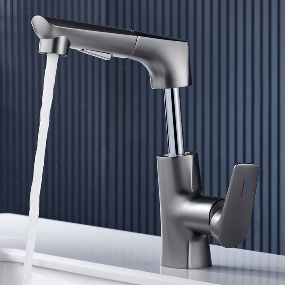 Goldenwarm Bathroom Faucets Single Handle Pull Out Hot and Cold Faucet