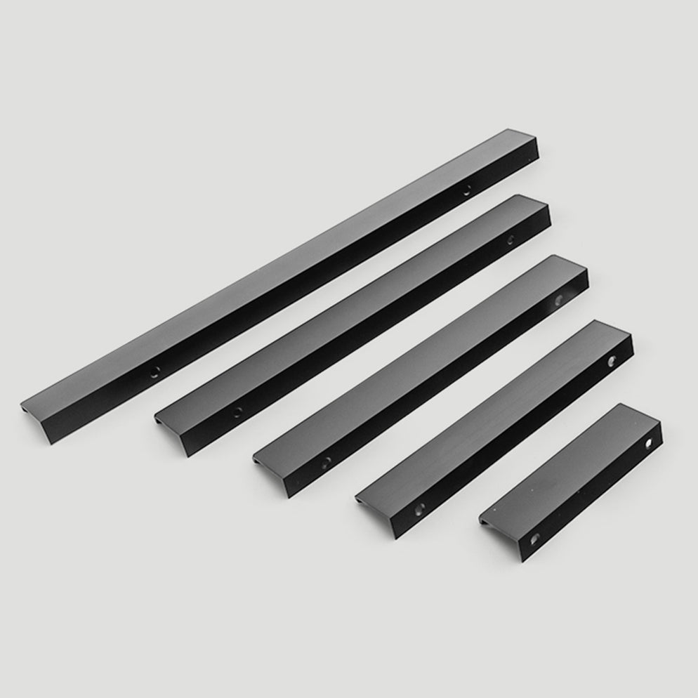 Goldenwarm Modern Gold Black Kitchen Cupboard Cabinet Edge Pull Handles