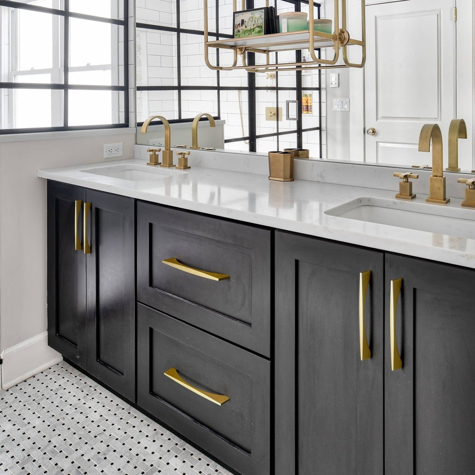 Goldenwarm Modern Cabinet and Drawer Handles Brass Wardrobe Door ...