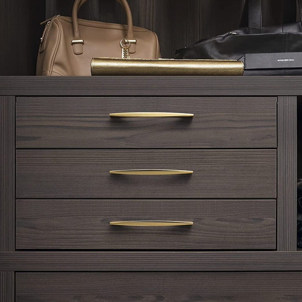 Goldenwarm Modern Cabinet and Drawer Handles Brass Wardrobe Door ...