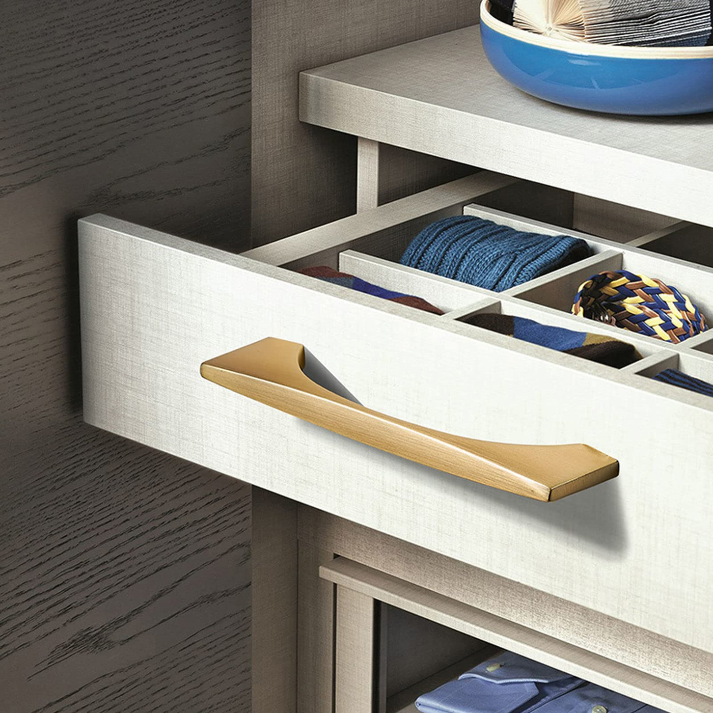 Goldenwarm Modern Cabinet and Drawer Handles Brass Wardrobe Door ...