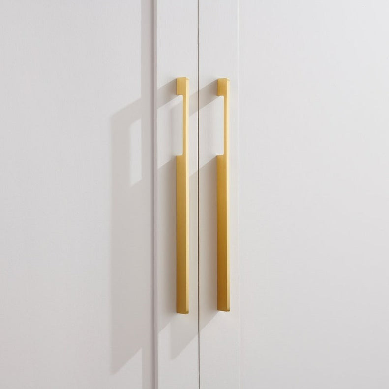 Goldenwarm Solid Brass Modern Slimline Gold Cabinet and Drawer Handles