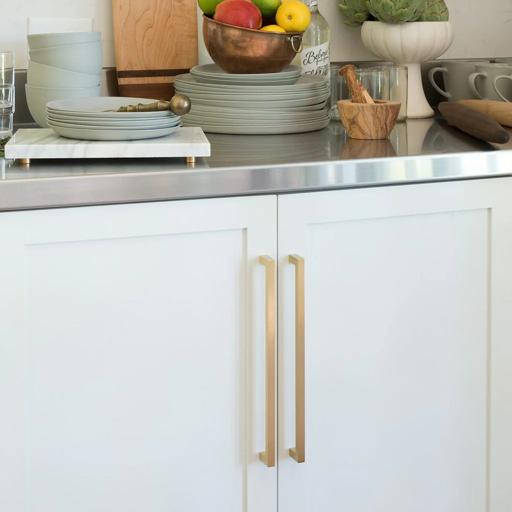 Goldenwarm Gold Kitchen Cabinet Pulls Brushed Brass Bathroom Cabinet ...